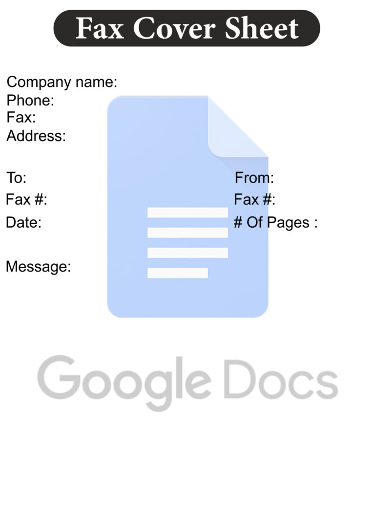 Free Editable Google Docs Fax Cover Sheet [Template]